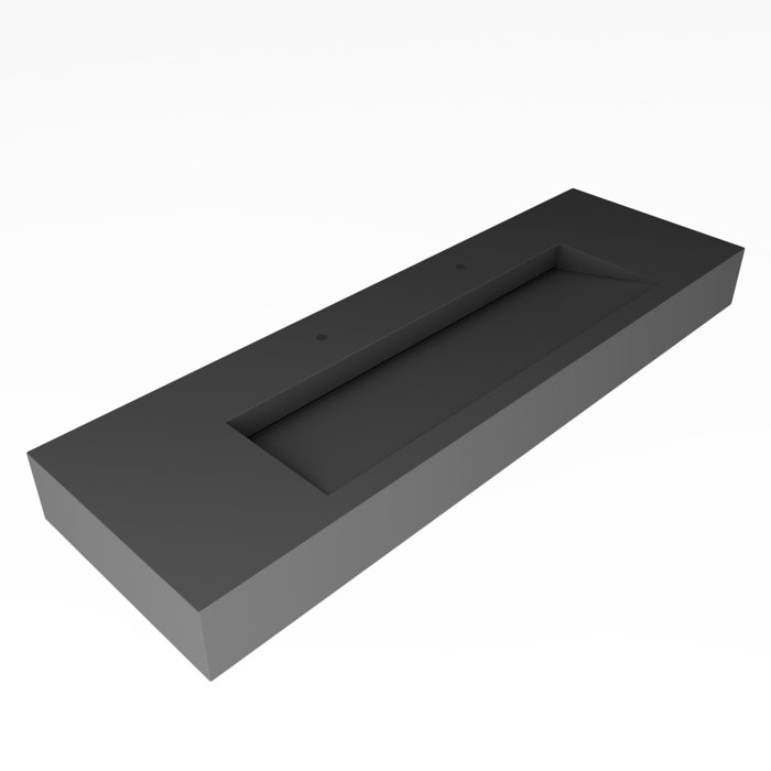 CastelloUSA Boyter 60'' Solid Surface Rectangular Wall Mount Bathroom Sink & Reviews | Wayfair